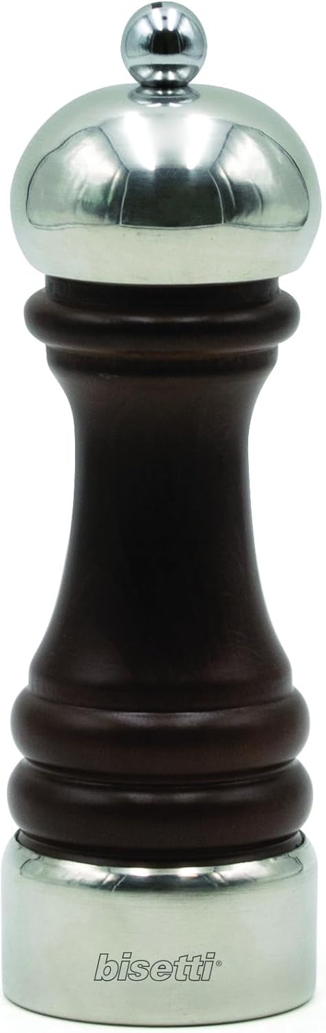 Bisetti Messina Walnut Stained Beechwood Pepper Mill With Pewter Head ...