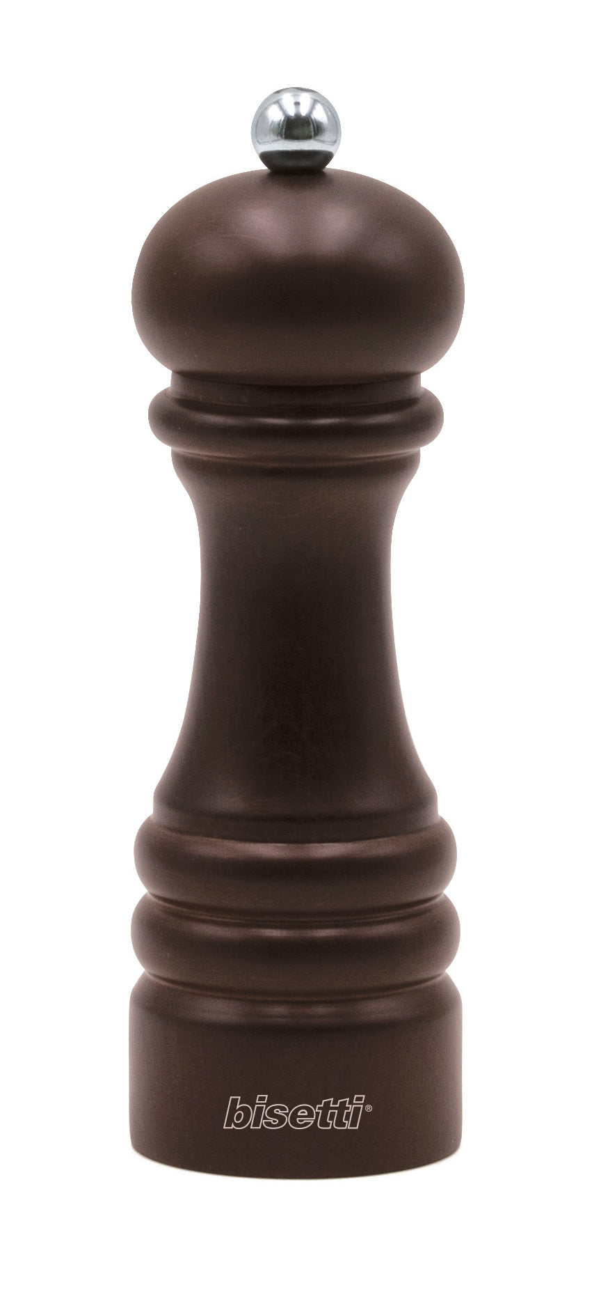 Bisetti Genova Walnut Stained Beechwood Pepper Mill with Adjustable Gr ...