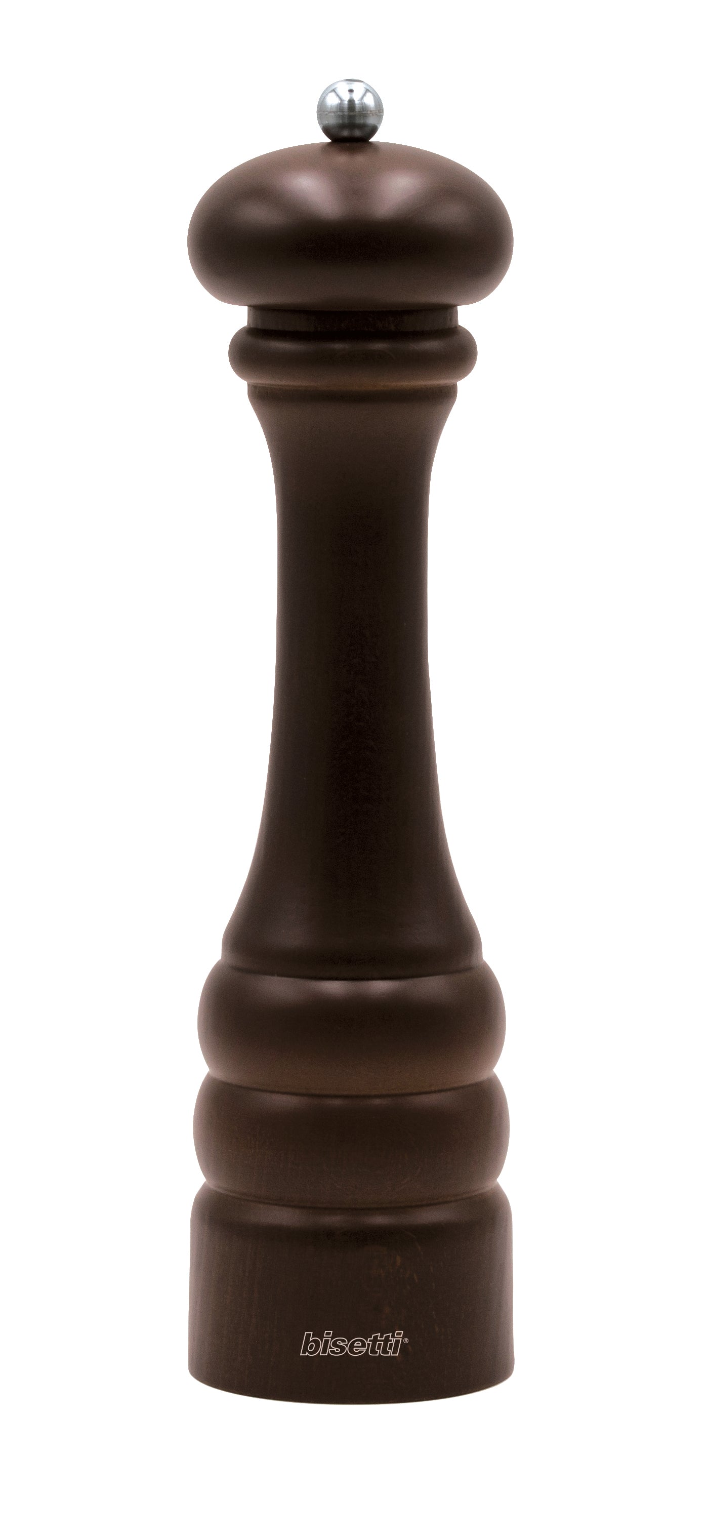 Bisetti Genova Walnut Stained Beechwood Pepper Mill with Adjustable Gr ...