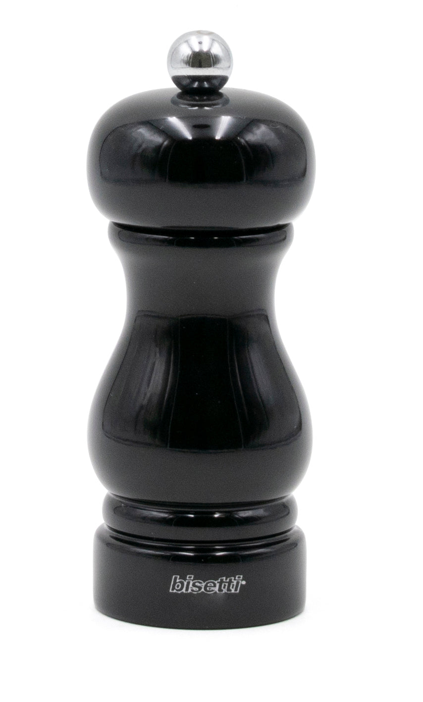 Bisetti Sorrento Black Lacquered Beechwood Salt Mill With Adjustable G ...