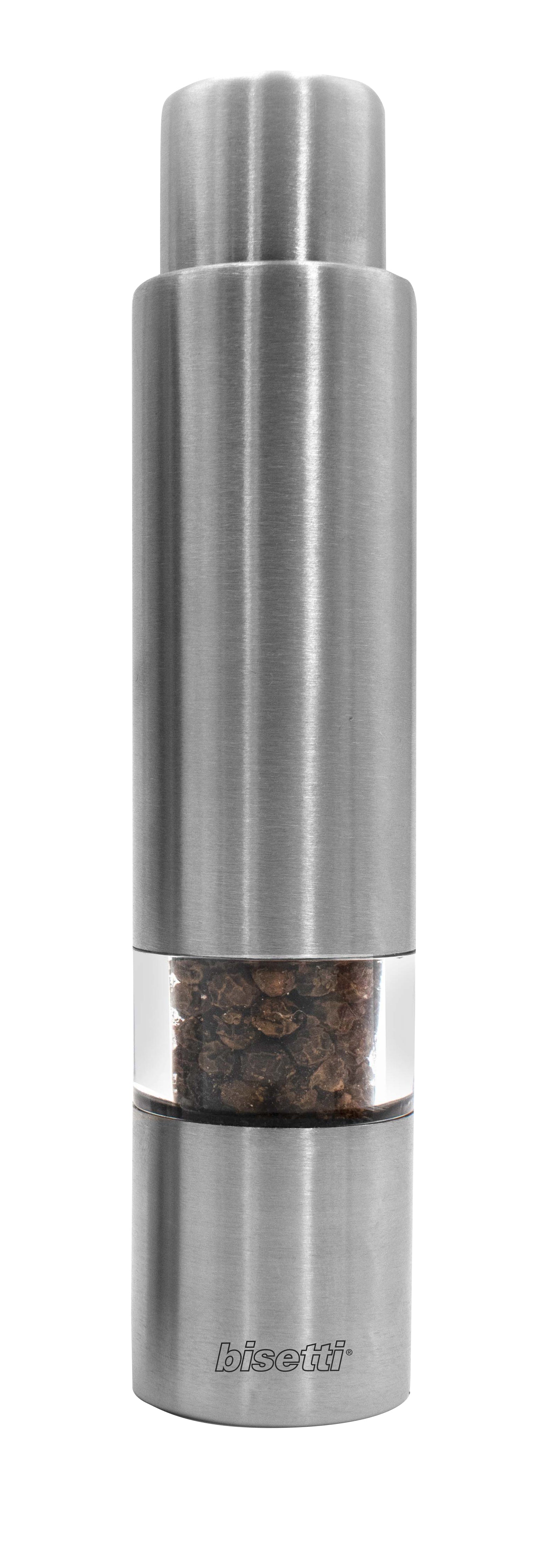 Bisetti Push Button Stainless Steel and Acrylic Pepper Mill Grinder, 1 ...